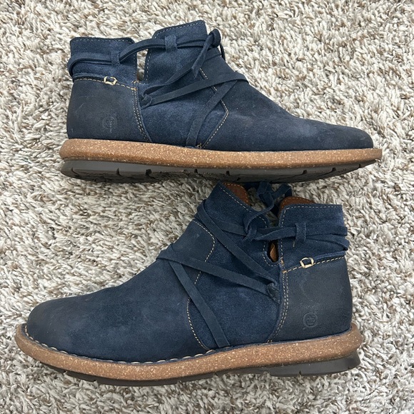 Born | Shoes | Born Womens Tarkiln Suede Leather Ankle Boot Navy Blue ...